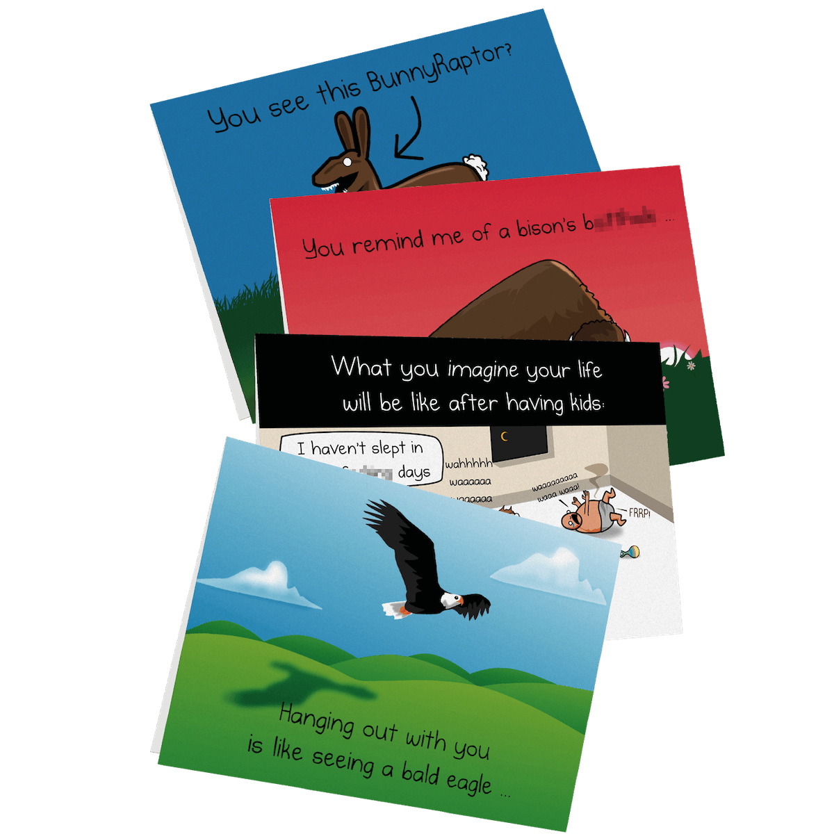 NSFW Friendship Greeting Card Bundle | 4 pack | Exploding Kittens