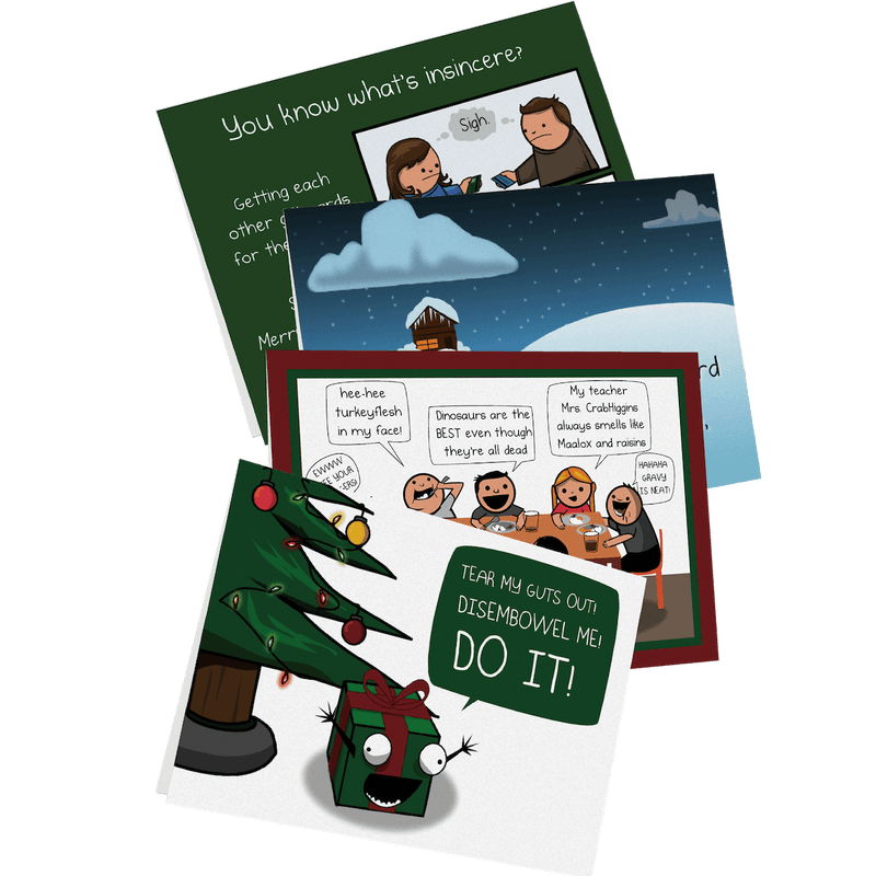 NSFW Holiday Greeting Card Bundle | 4 pack | Exploding Kittens