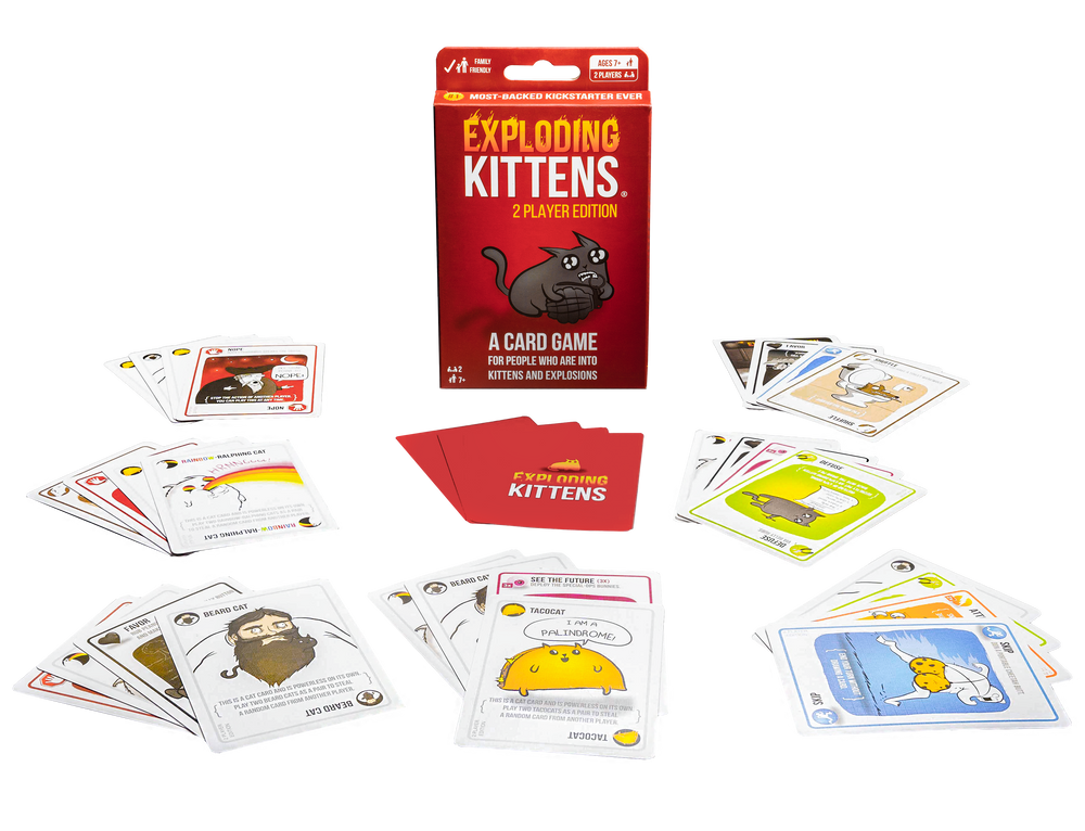 Exploding Kittens 2 Player Edition | Travel Friendly Card Game ...