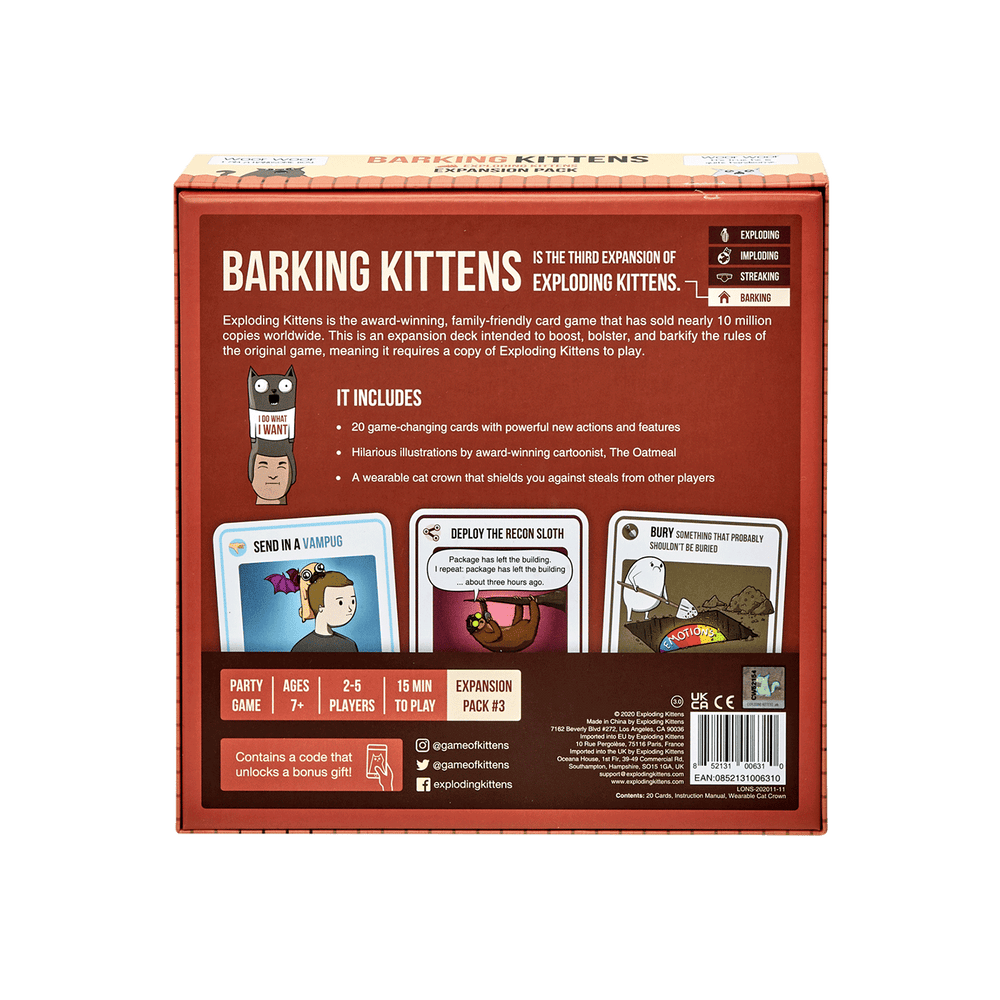 Barking Kittens | Exploding Kittens Expansion Pack | Exploding Kittens