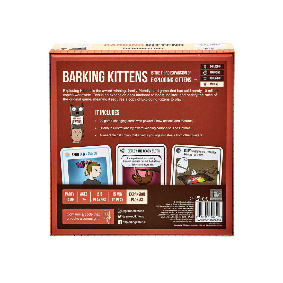 Barking Kittens | Exploding Kittens Expansion Pack | Exploding Kittens