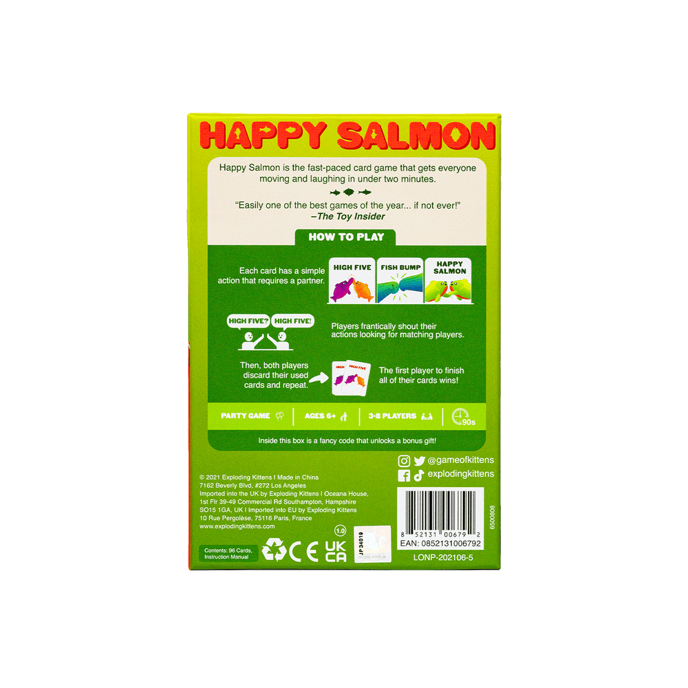 Happy Salmon | Party Card Game | Exploding Kittens