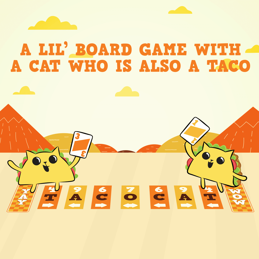 Tacocat Spelled Backwards | 2 Player Board Game | Exploding Kittens