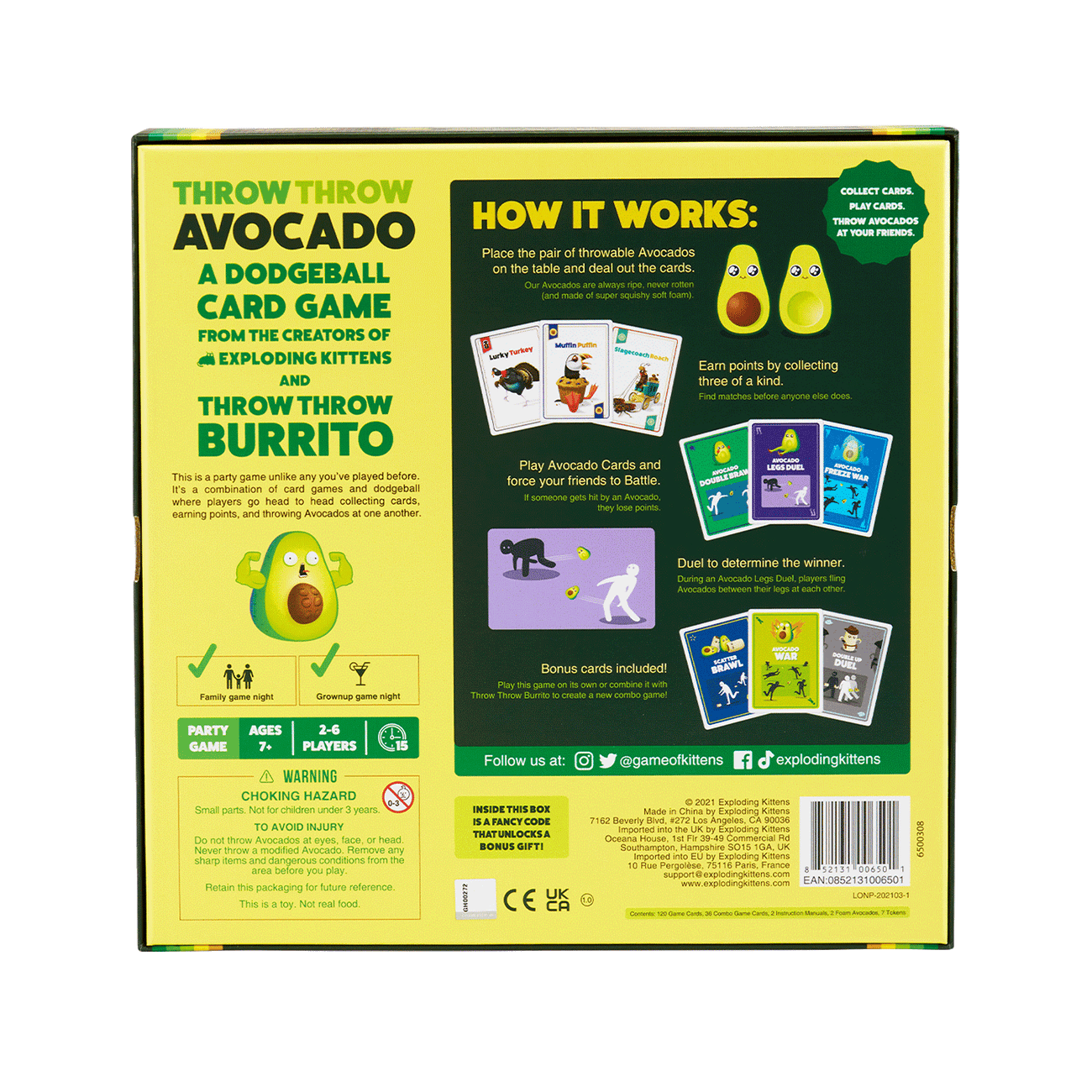 Throw Throw Avocado | Party Card Game | Exploding Kittens