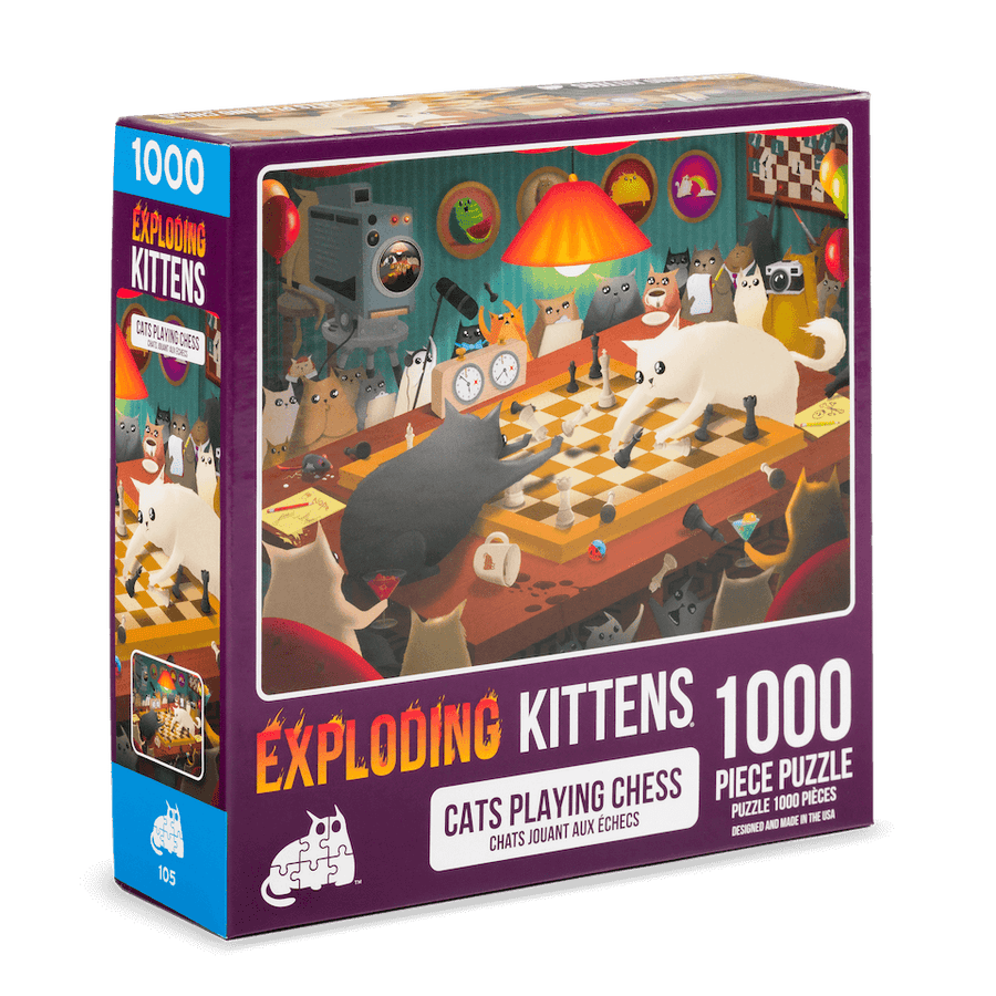 Cats Playing Chess | 1000 Piece Puzzle | Exploding Kittens